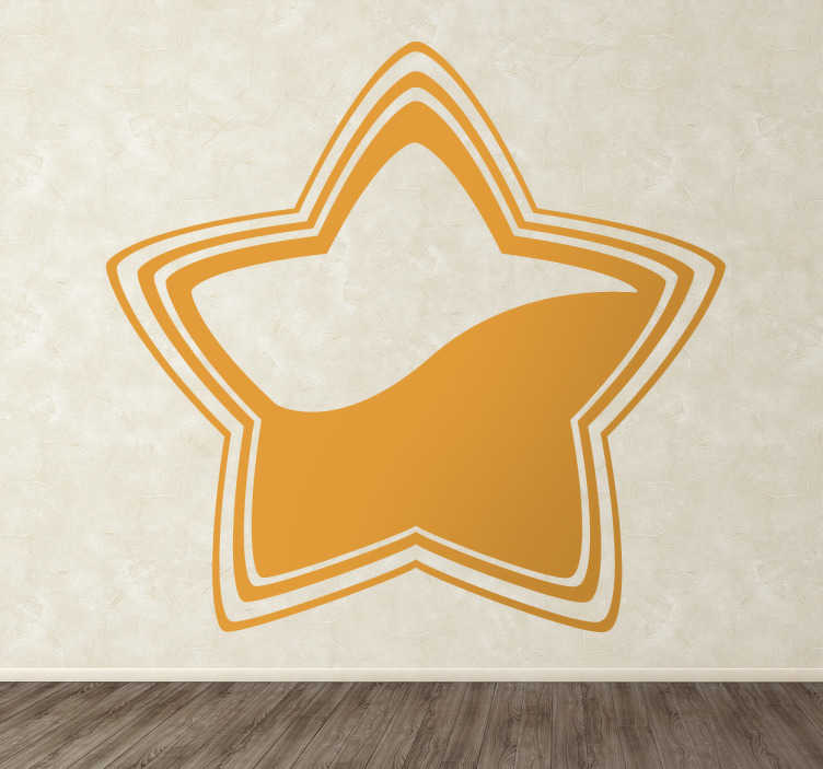 Curved Star Sticker - TenStickers