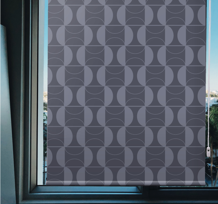 Curved grey pattern modern blind