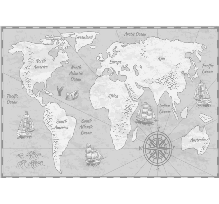 Wall mural world map cartographic world journey