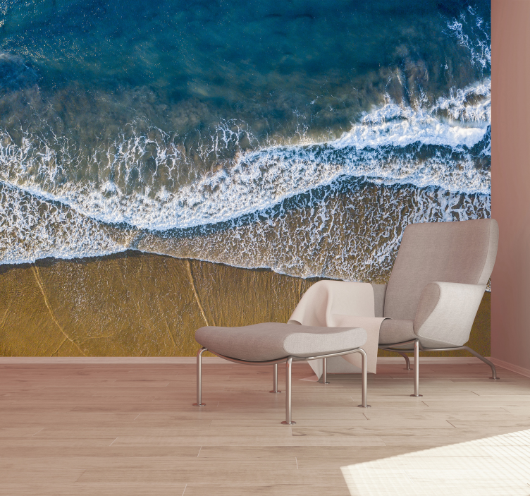 Aerial Shoreline View sea wall mural