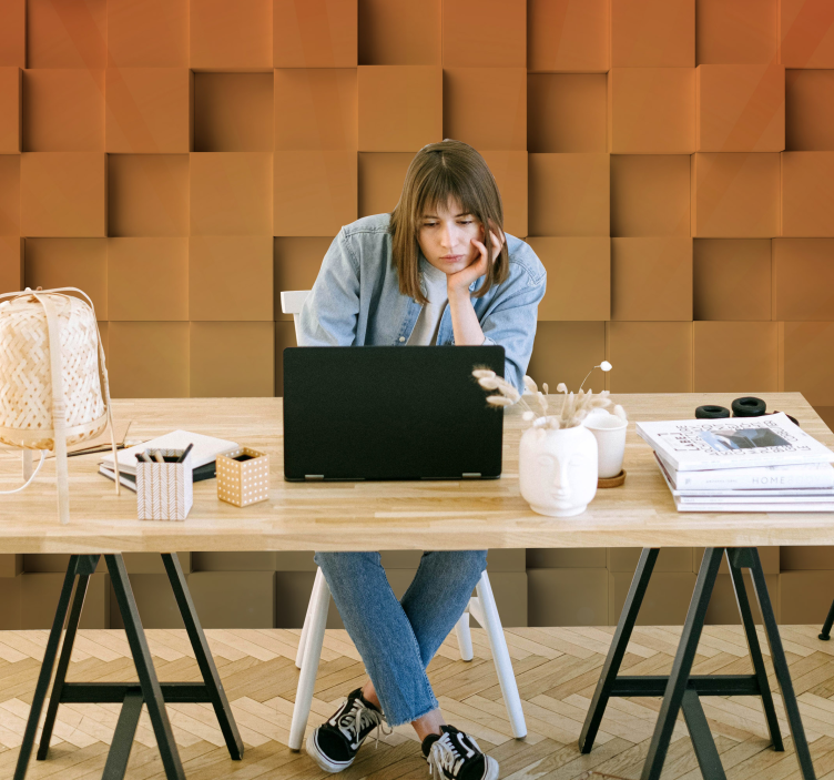 Wall mural pattern textured cube design