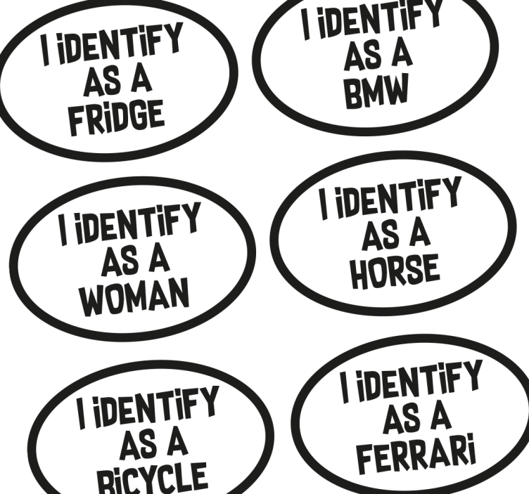 I identify as car sticker