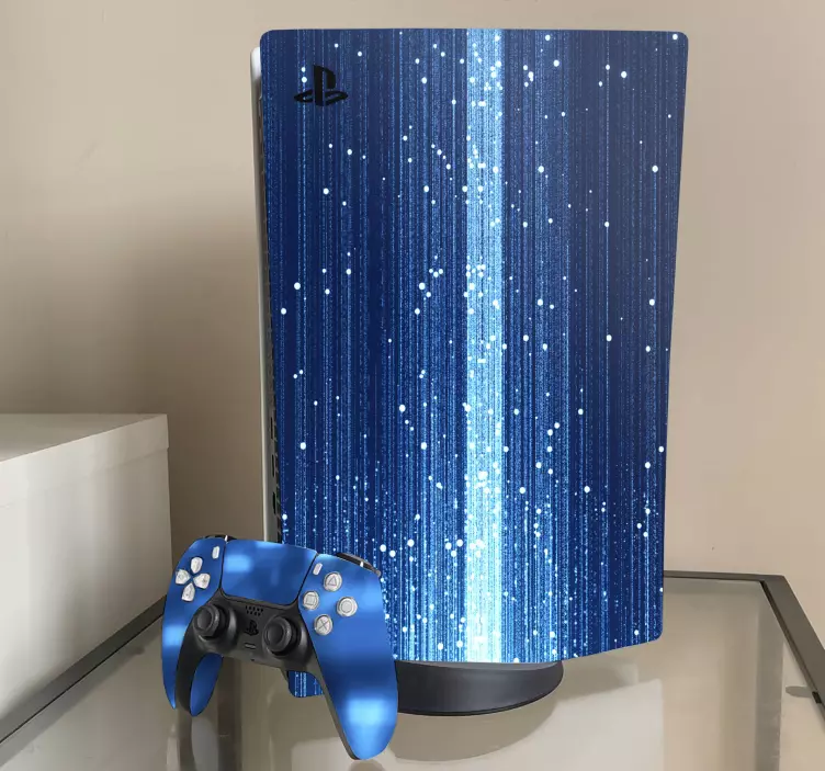 Blue abstract technology Playstation 5 decal - TenStickers