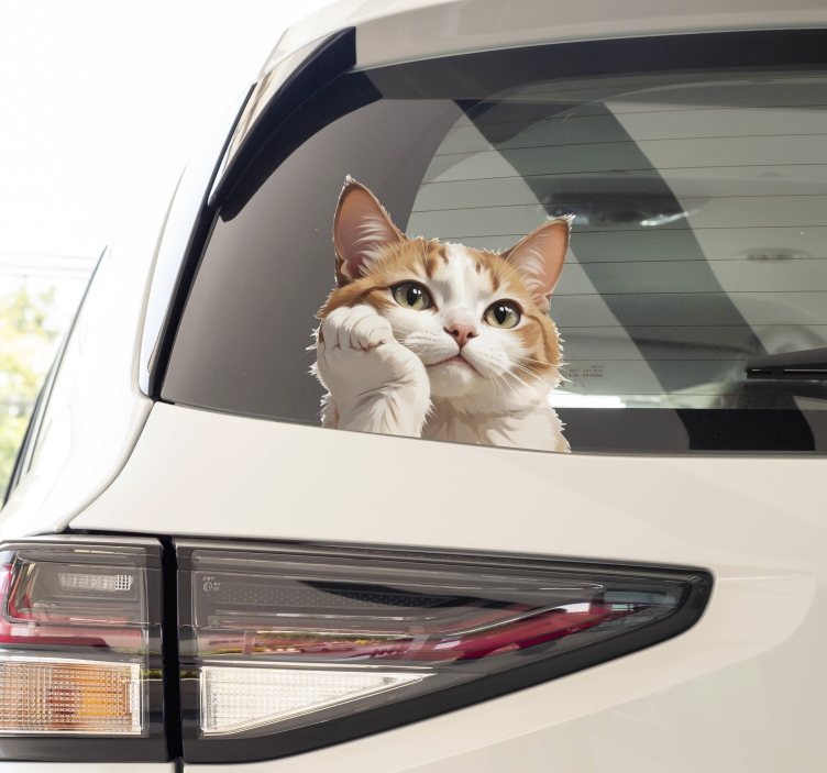 Cat thinking car sticker
