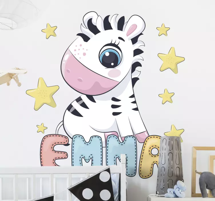 Charming Zebra Sculpture kid's sticker