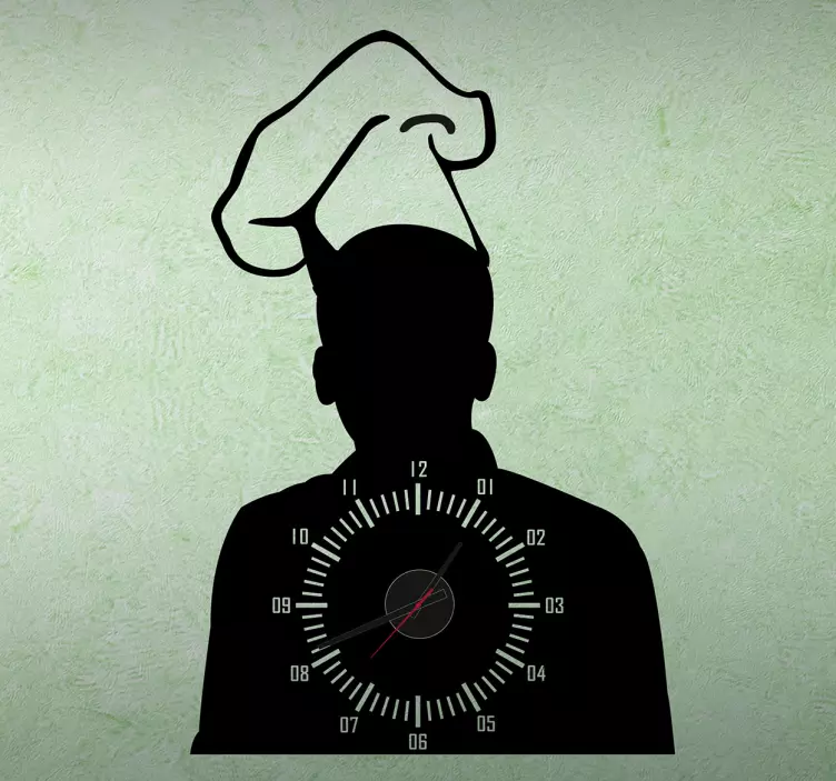 Chef Clock Sticker - TenStickers
