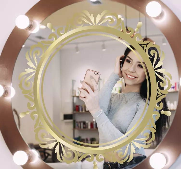circular frame mirror wall sticker - TenStickers
