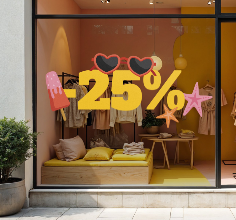 Colored summer discount sales sticker