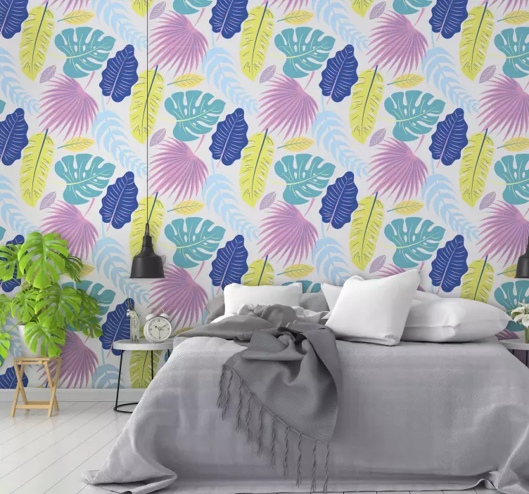 Colorful Leaf Patterns nature wall sticker