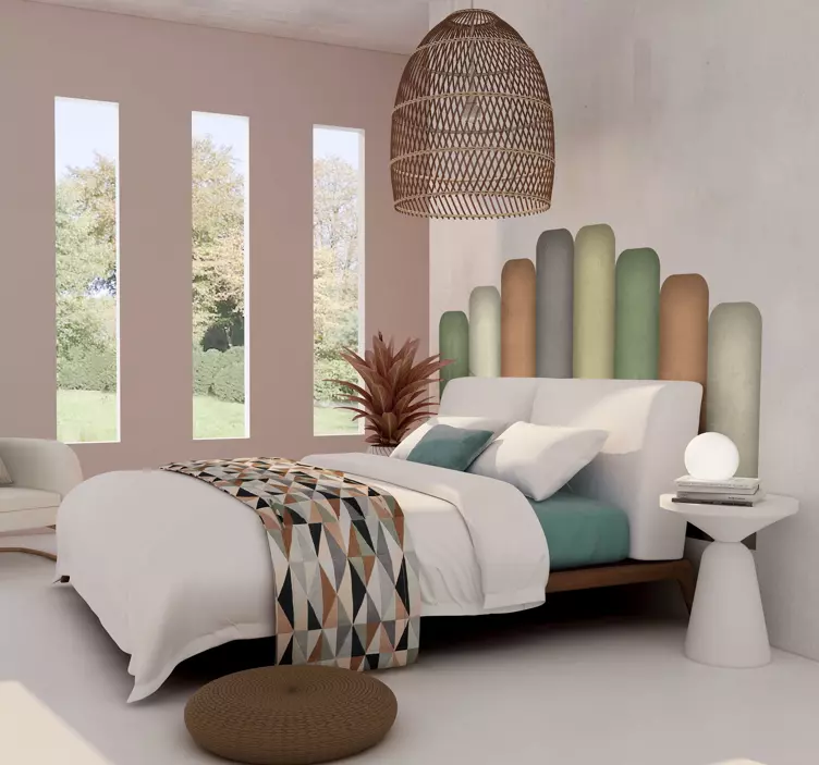 Curved soft design headboard wall sticker