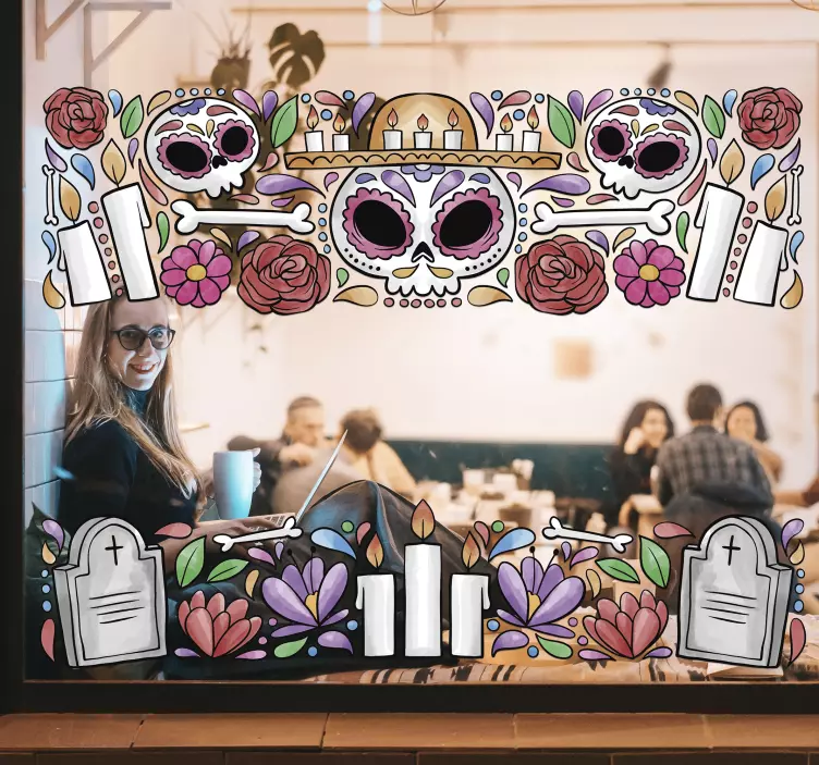 Day of the dead window sticker - TenStickers