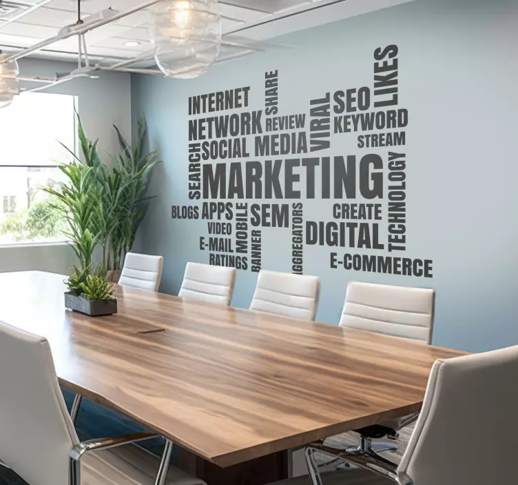 digital marketing word cloud office sticker - TenStickers