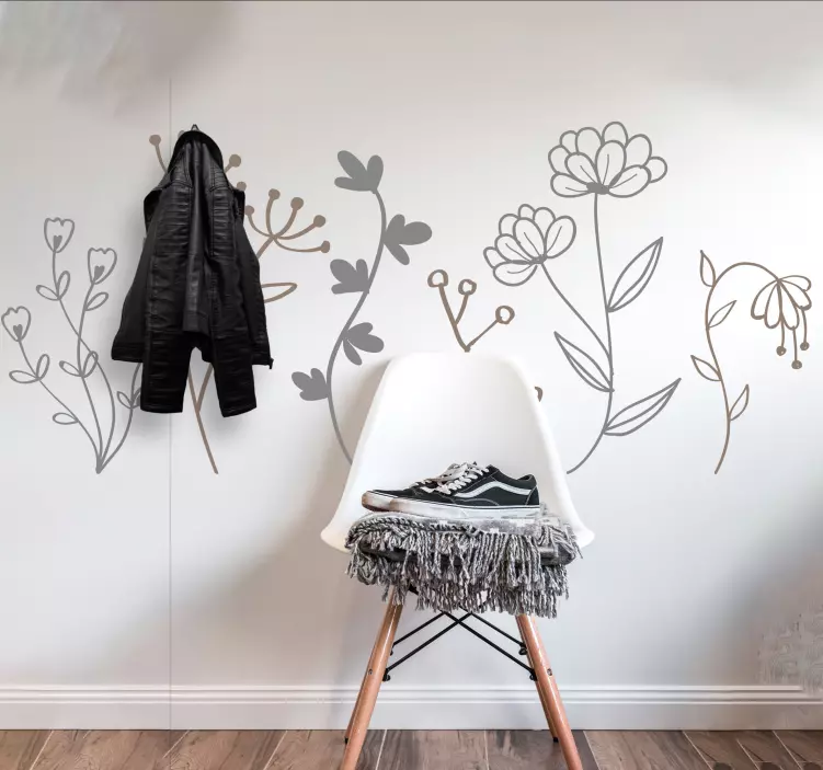 Elegant Floral Elements coat hanger sticker