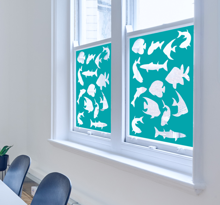 Fish shapes window decal - TenStickers