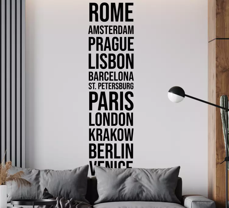 Location sticker of famous city names