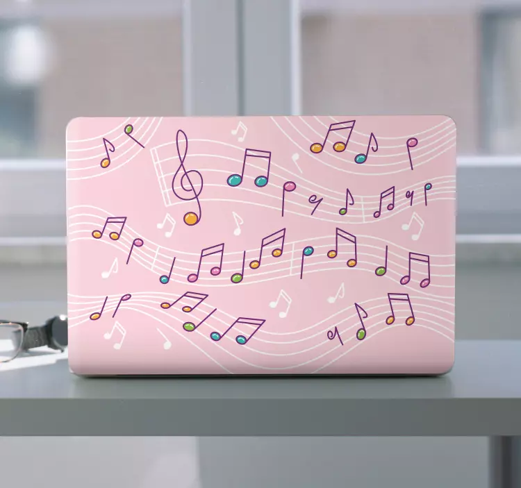 Musical Notes Pattern laptop skin