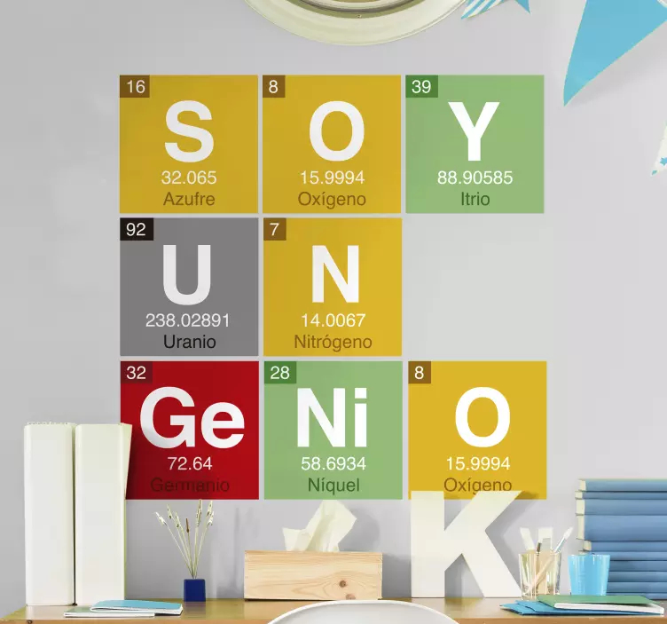 periodic table of elements science wall decal - TenStickers