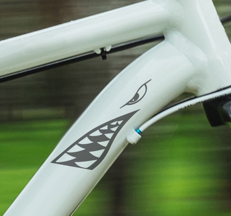 Shark face for cycle Bike Decal - TenStickers