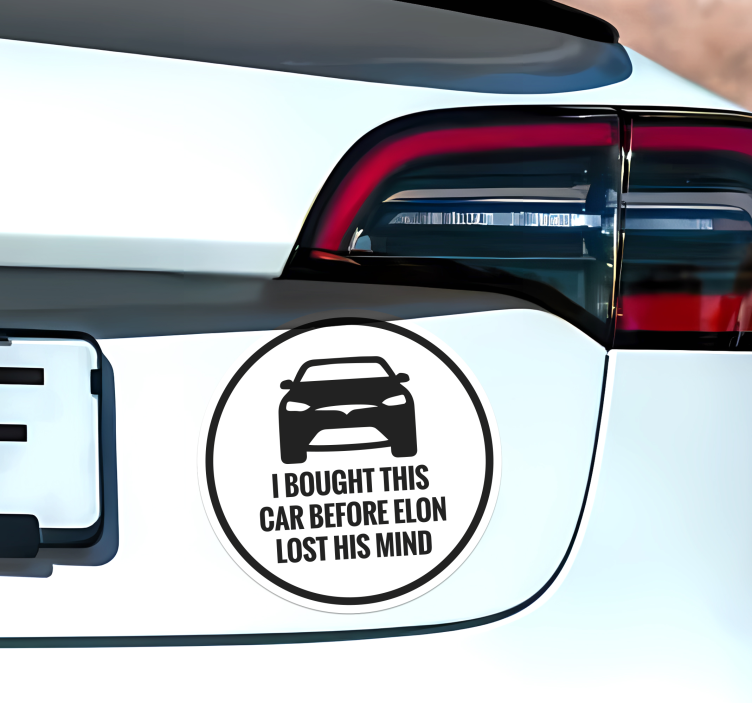"Tesla" funny car sticker