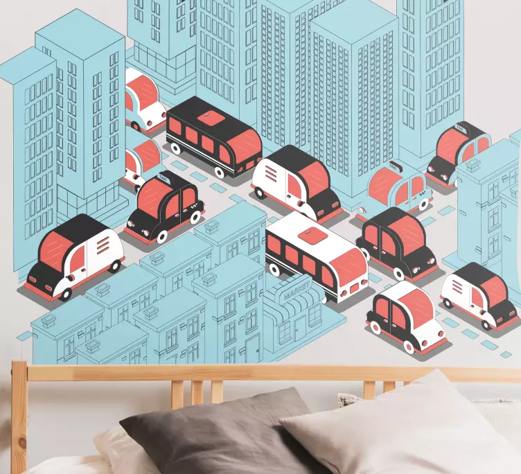 Traffic Scene Illustration vehicle sticker