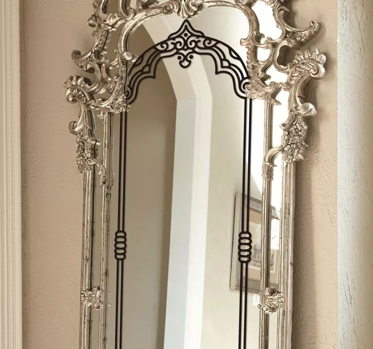 Vintage mirror frame wall sticker - TenStickers