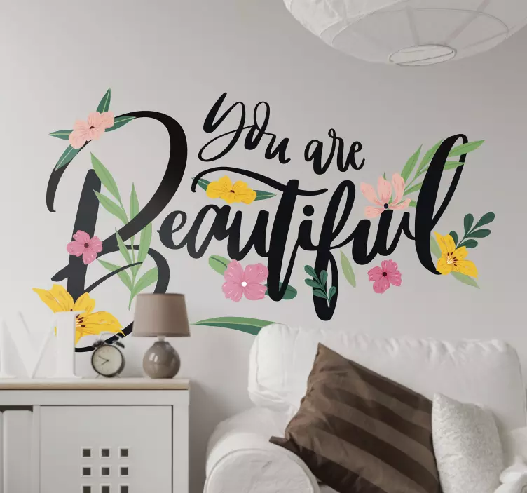 You are beautiful love wall sticker - TenStickers