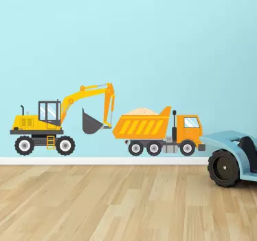 Digger and Lorry Stickers - TenStickers