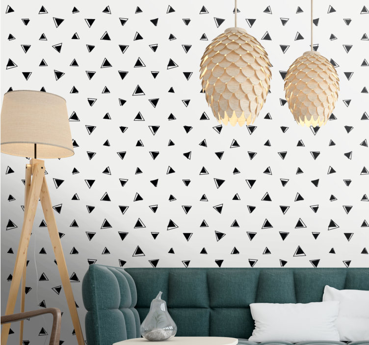Black Triangular Patterns wallpaper geometric