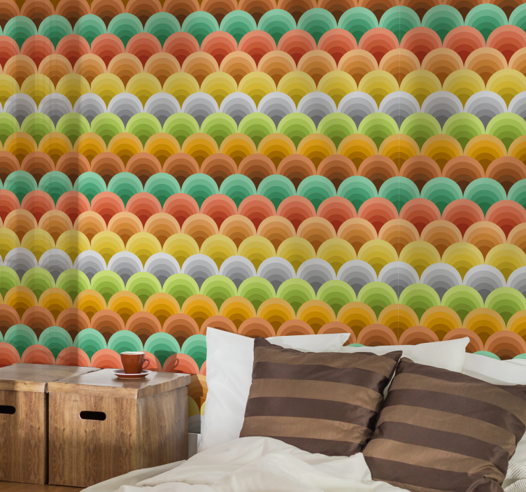 Curved Colorful Patterns modern wallpaper