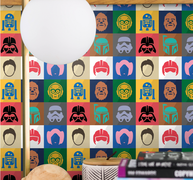 Iconic Character Grid art deco wallpaper