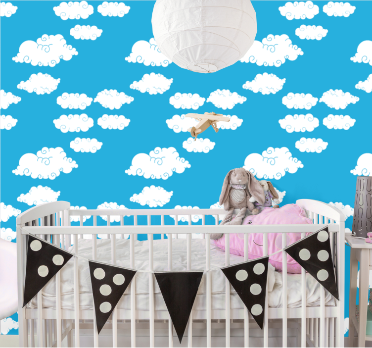 Playful Cloud Pattern modern wallpaper